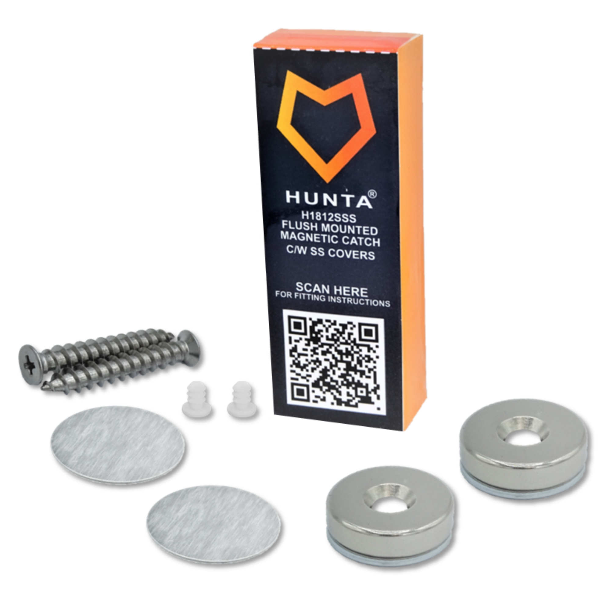 HUNTA® Flush Mounted Magnetic Catch c/w SS Covers - Powered by Trade