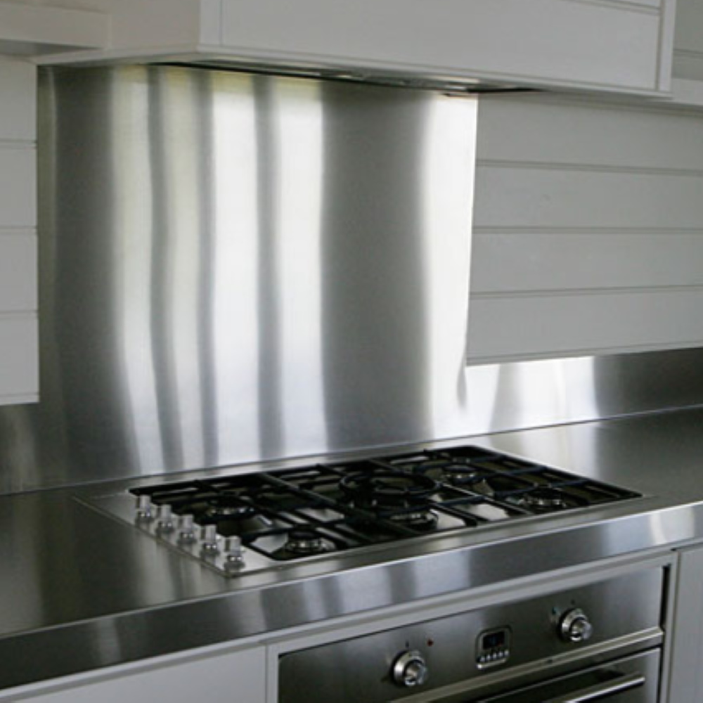 VIBE Polished Stainless Steel Cooker Splashback 800 x 800mm - Powered ...