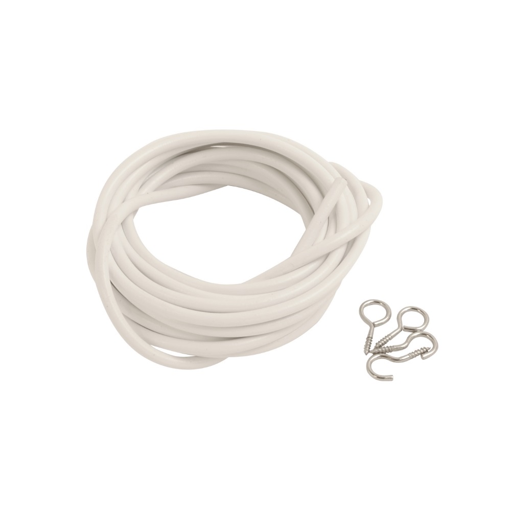 VIBE Curtain Wire Length with Hooks & eyes 180cm (6ft) - Powered by Trade