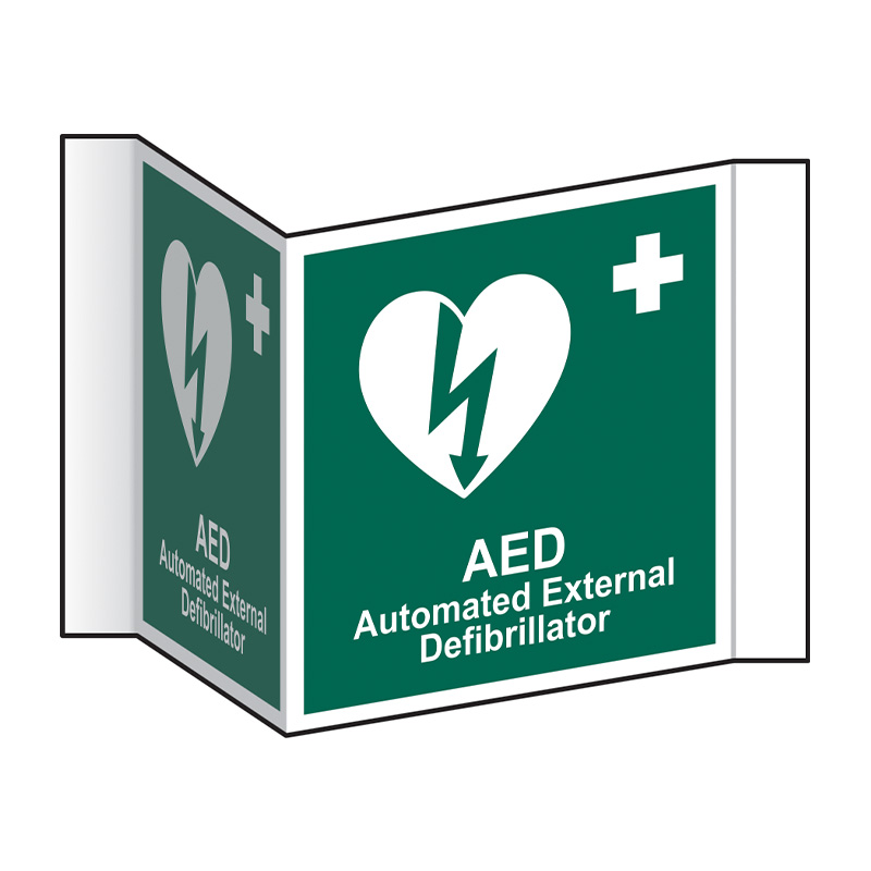 SPECTRUM INDUSTRIAL AED (Projection sign) - RPVC (200mm face) - Powered ...