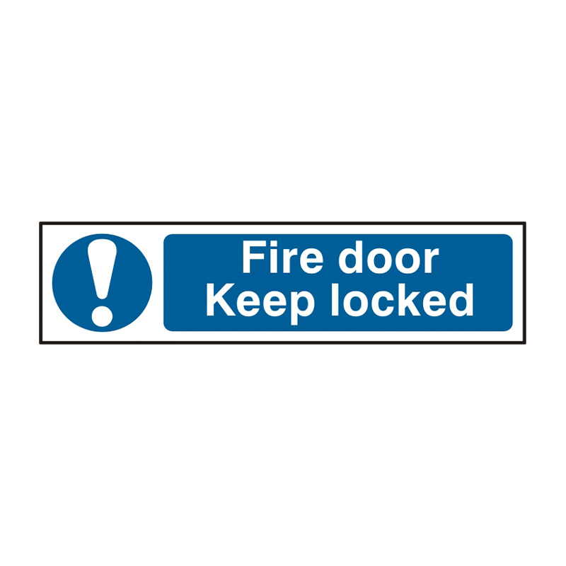 SPECTRUM INDUSTRIAL Fire door Keep locked - PVC (200 x 50mm) - Powered ...