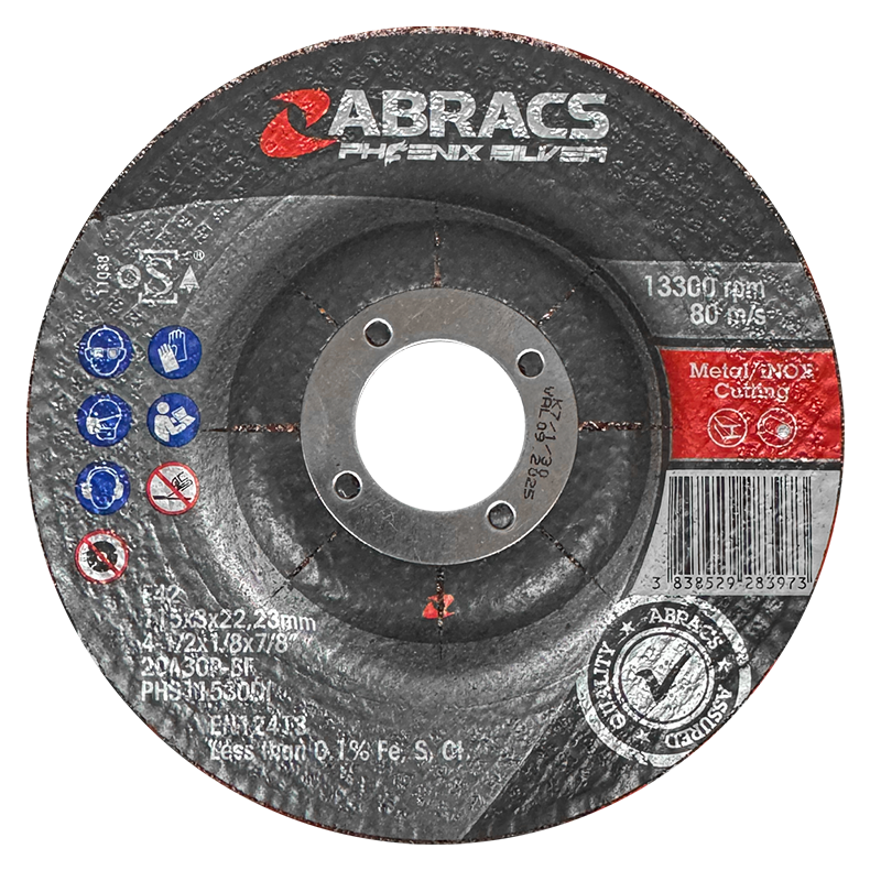 ABRACS® Cutting Disc Phoenix Silver 115mm x 3mm x 22mm DPC INOX ...