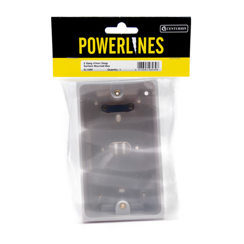 Powerlines® 2 Gang 47mm Deep Surface Mounted Box - Powered by Trade