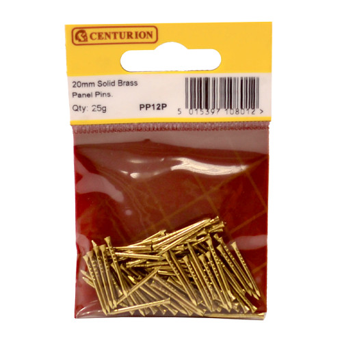 Centurion® Panel Pins, 20mm x 1mm, Solid Brass - Powered by Trade