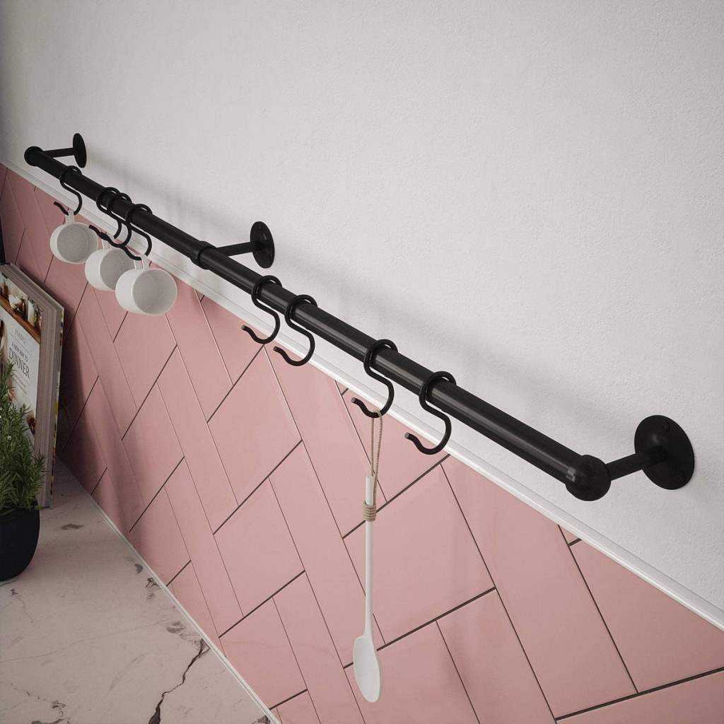 ROTHLEY Utensil Rail Kit 19mm x 1000mm Matt Black - Powered by Trade